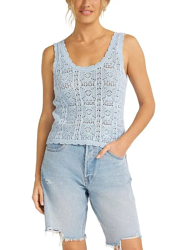 MATTY M Lior Crochet Tank Top - Sky