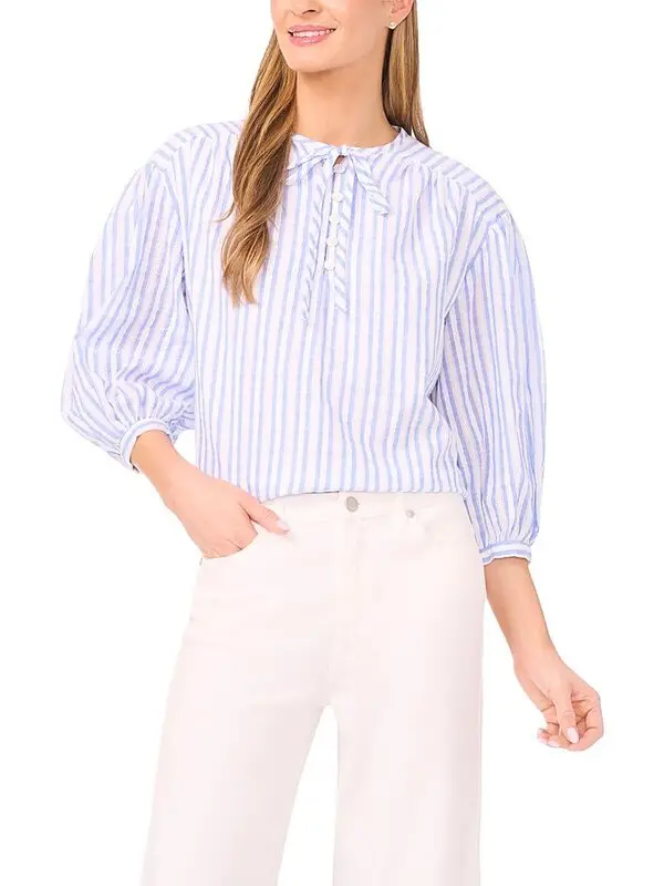Ted Baker London Rochelle Striped Cotton Top - Blue Surf