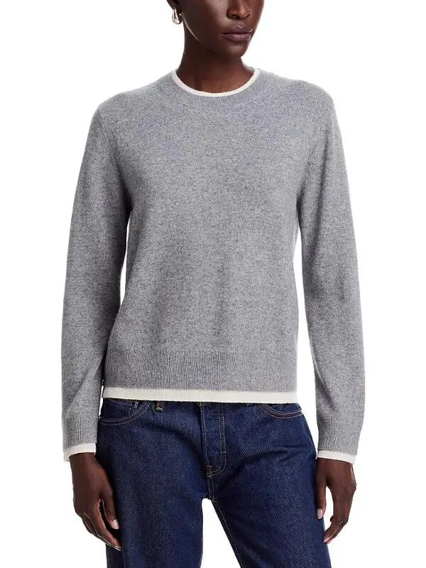 Bloomingdale'S Double Layer Crewneck Sweater - Medium Grey
