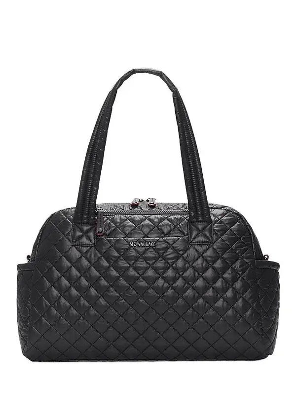 Mz Wallace Jimmy Deluxe Large Quilted Nylon Weekender Bag - Black