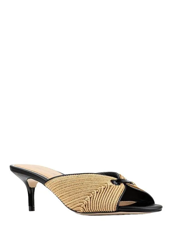 DONALD PLINER Patrice Woven Mid Heel Mule Sandals - Black