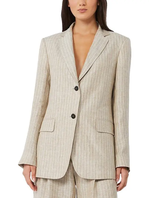 Max Mara Mstelogio Striped Linen Blazer - Colonial