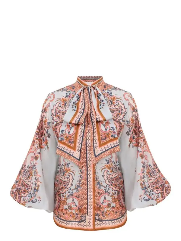 Zimmermann Aster Printed Silk Blouse - Multicolor