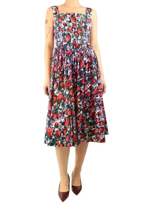 Marni Abstract Tulip Midi Dress - Red