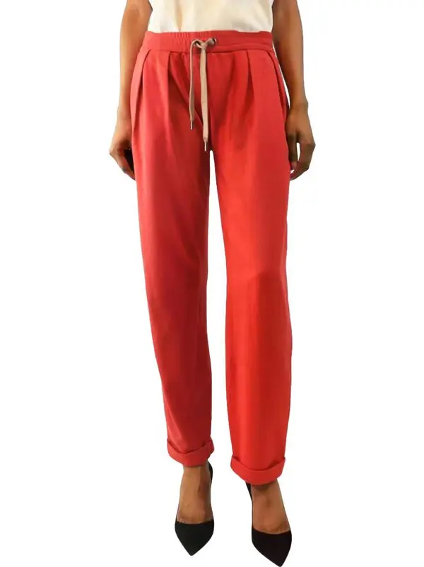 Brunello Cucinelli Pleated Drawstring Trousers - Red