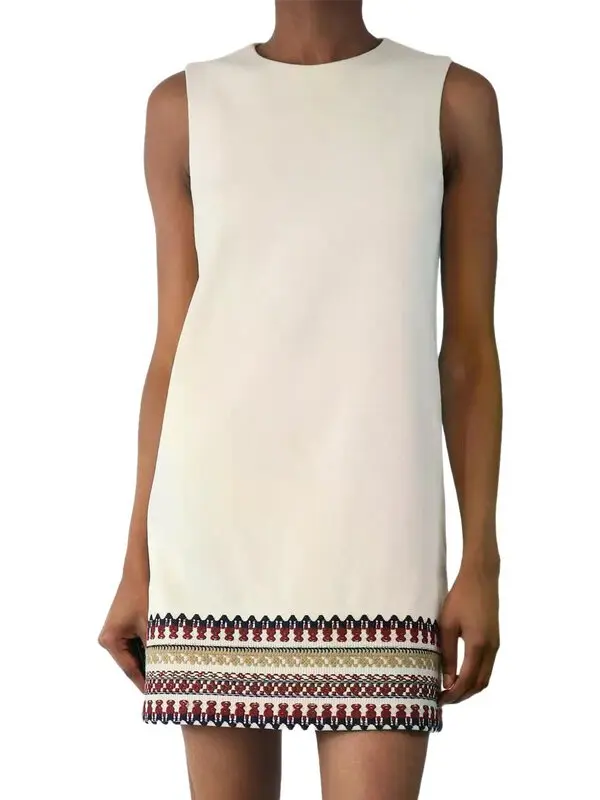 Red Valentino Sleeveless Wool Mini Dress - Neutrals