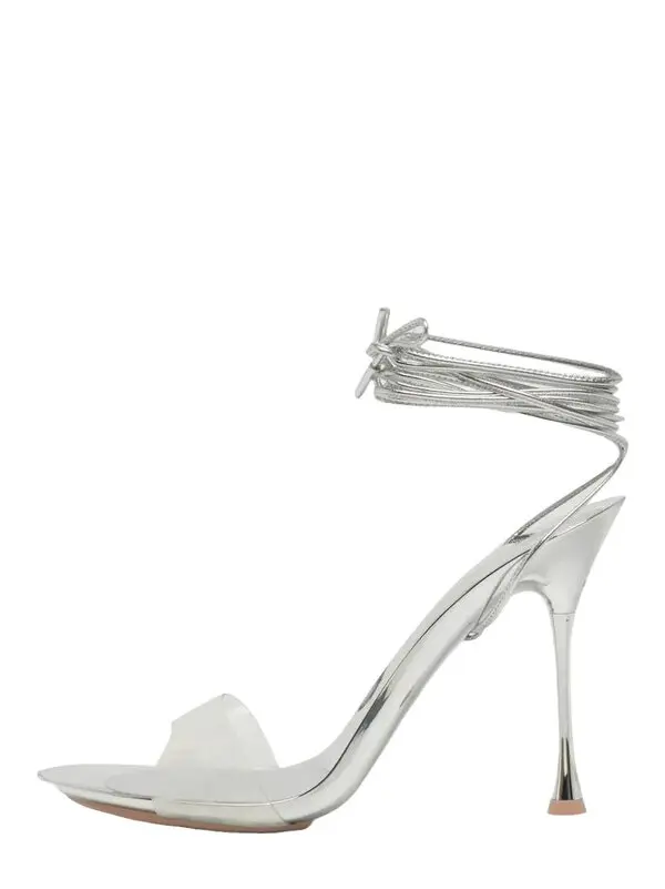 GIANVITO ROSSI Spice Lace-up Sandals - Silver
