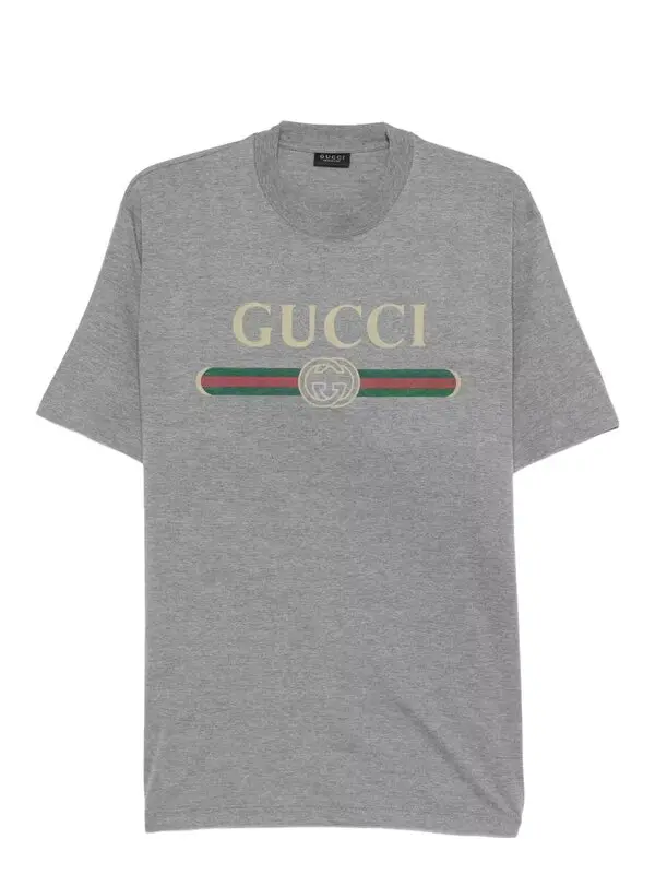 Gucci Interlocking G Web Stripe T-shirt - Grey