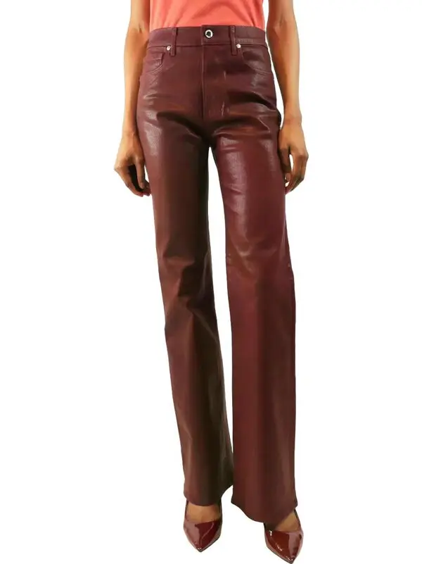 Veronica Beard Coated Finish Belt-loop Trousers - Red