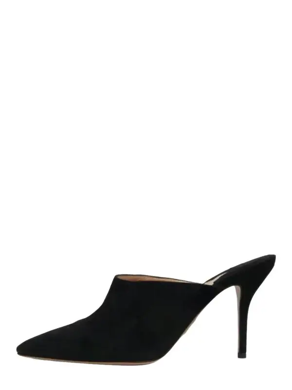 PAUL ANDREW Suede Pointed-toe Mules - Black