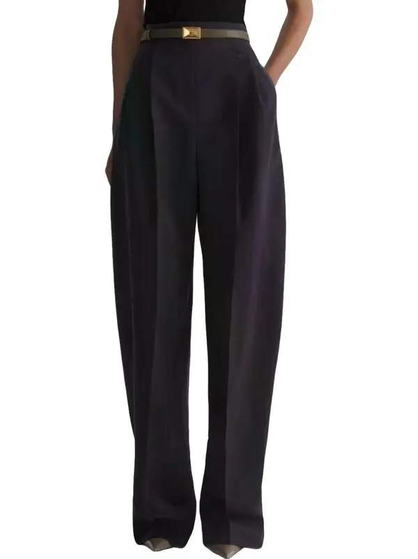 MUGLER High-waisted Straight Leg Pants - Grey