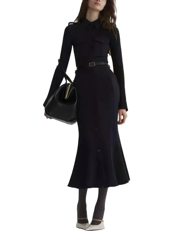 MUGLER Military Shirt Dress - Blue