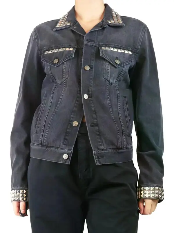 Gucci Cotton Studded Appliqué Denim Jacket - Black