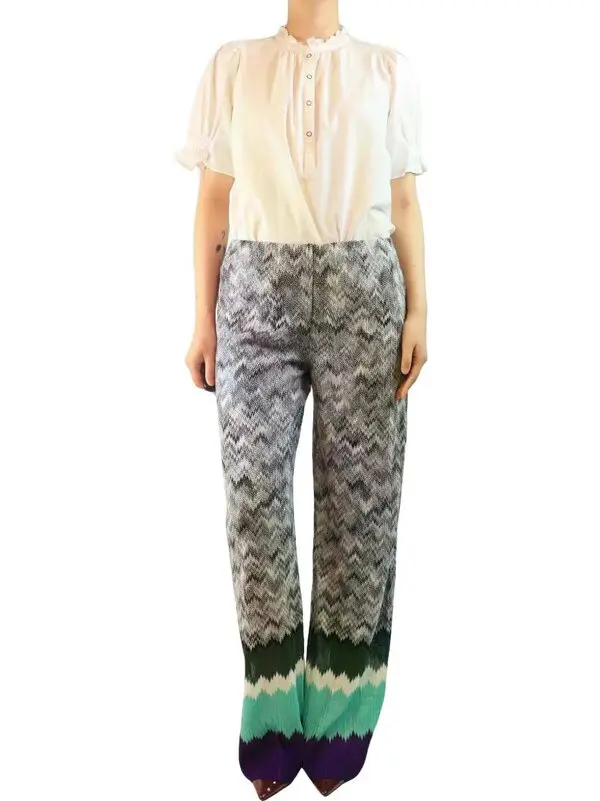Missoni Zig-zag Straight-leg Trousers - Grey