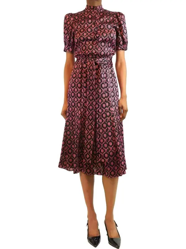 Alice + Olivia Belted Puff-sleeve Maxi Dress - Black