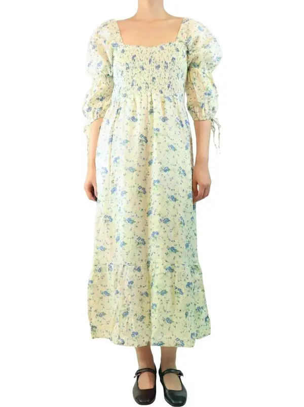 Faithfull The Brand Floral Print Midi Dress - Neutrals