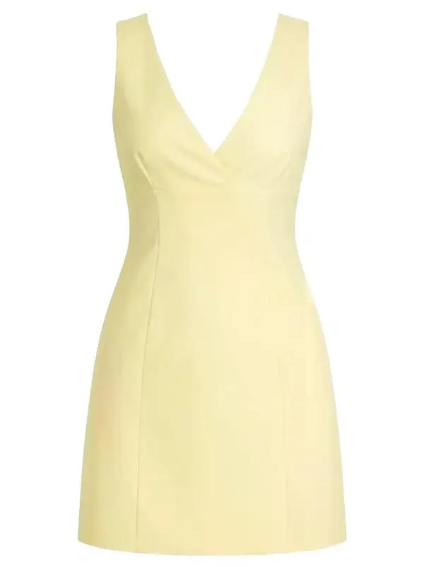 Alice + Olivia Mandy Plunge-neck Mini Dress - Yellow