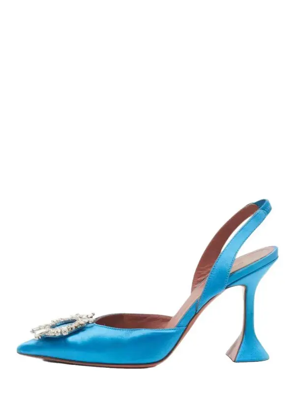 Amina Muaddi Begum Crystal-brooch Pumps - Blue