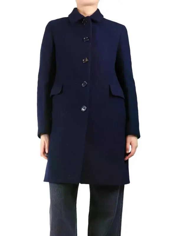 Aspesi Single-breasted Wool Coat - Blue