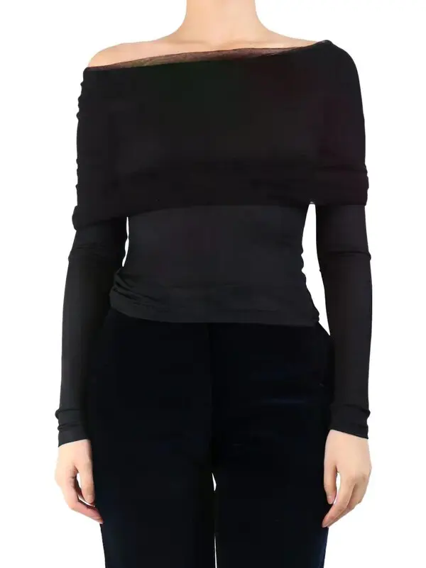 Christopher Esber Off-the-shoulder Mesh Top - Blue