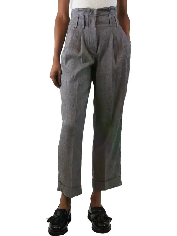 Brunello Cucinelli High-waist Pleated Trousers - Grey