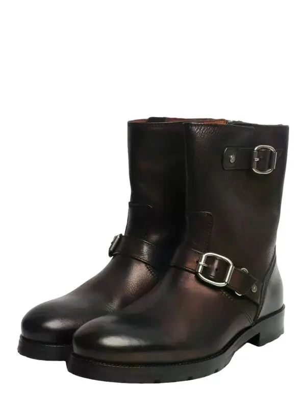 JIMMY CHOO Buckled Leather Boots - Black