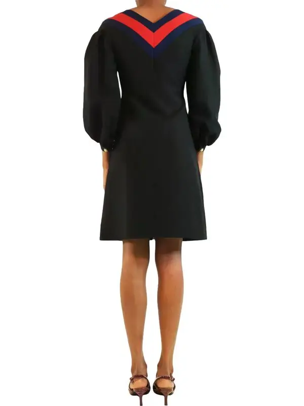 Gucci Puff-sleeve Zip-up Mini Dress - Black