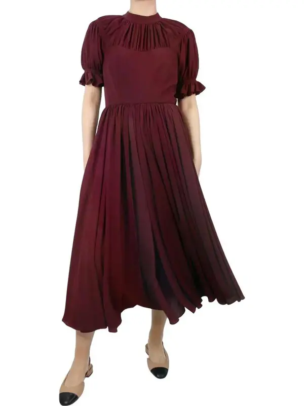 EMILIA WICKSTEAD Midi Gathered Dress - Red