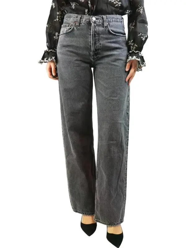 AGOLDE Cotton Wide-leg Jeans - Grey
