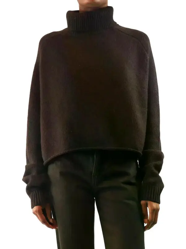 LISA YANG High-neck Ribbed Sweater - Brown