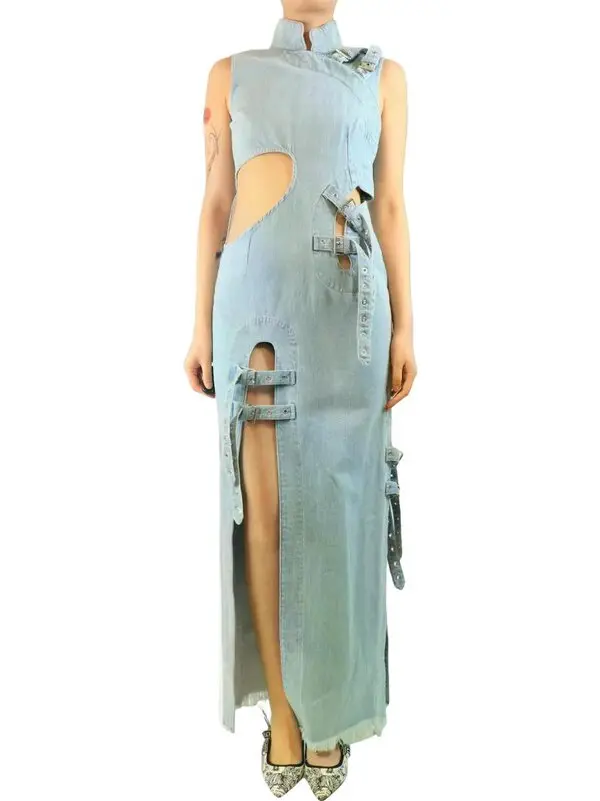 MARQUES' ALMEIDA Cut-out Buckled Maxi Dress - Blue