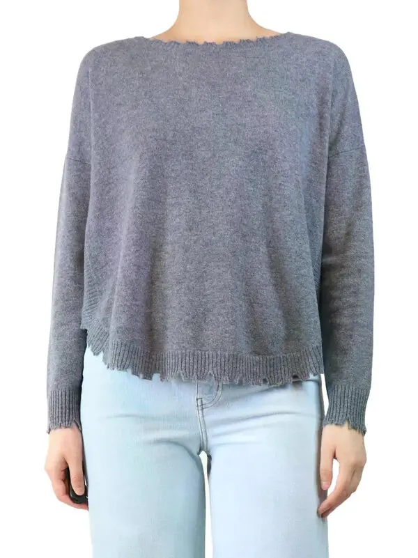 KUJTEN Distressed Cashmere Sweater - Grey