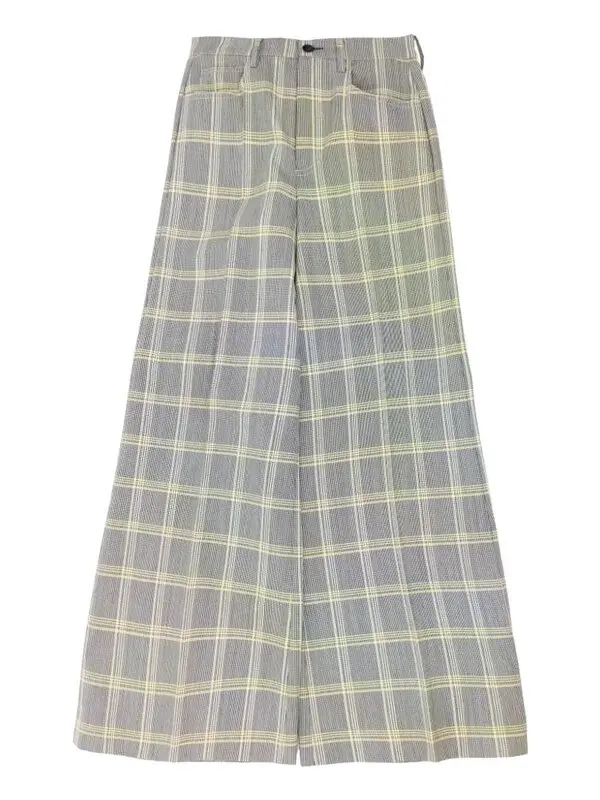 Marni Check-print Wide-leg Trousers - Black