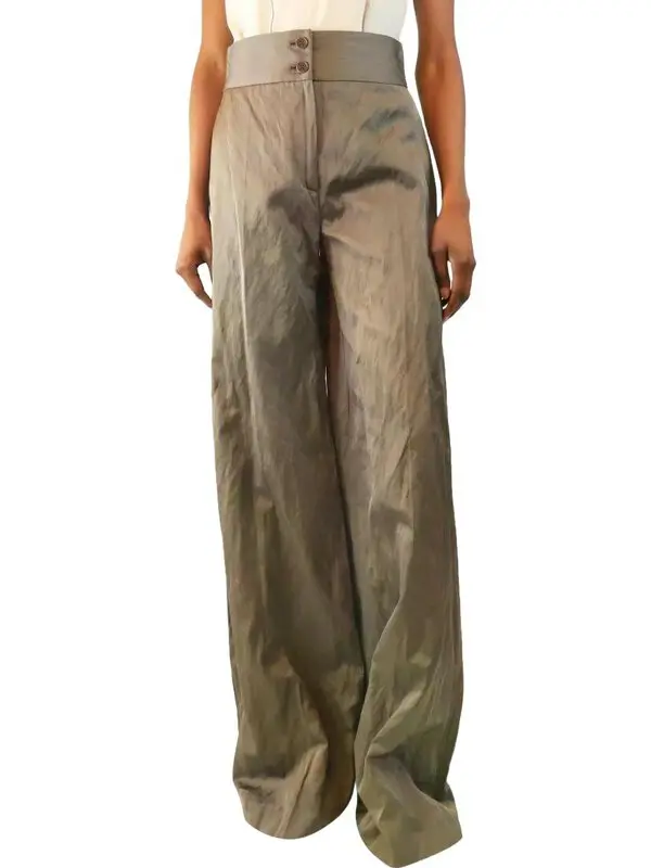 Altuzarra Shimmering Finish High-waisted Wide-leg Trousers - Grey