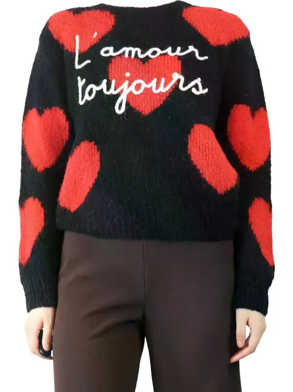 MC2 SAINT BARTH L'amour Toujours' Embroidered Sweater - Black