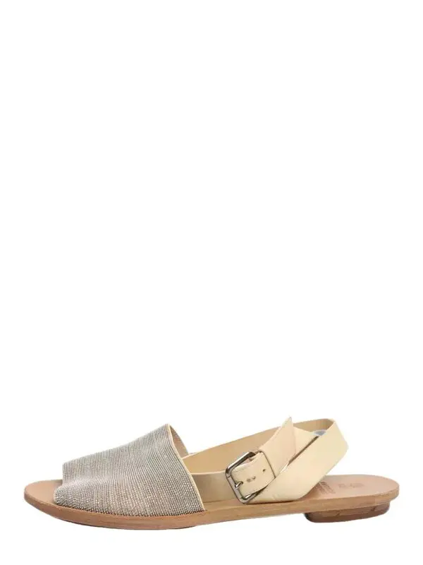 Brunello Cucinelli Diamante Buckle-fastening Sandals - Neutrals