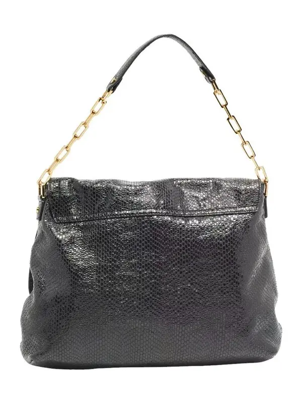 Tory Burch Snake-embossed Leather Shoulder Bag - Black