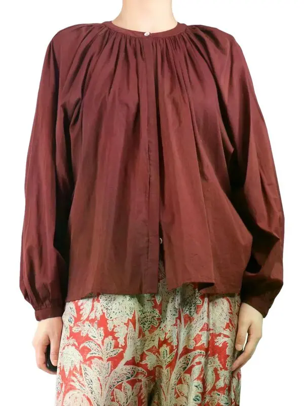 DIEGA Celestino Pleated Blouse - Red