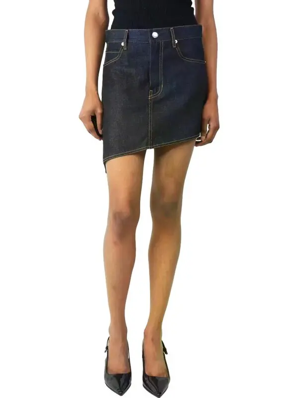 Helmut Lang Asymmetric Denim Skirt - Blue