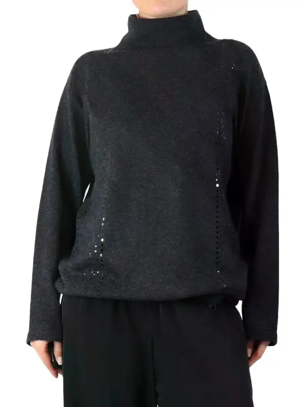 Akris Sequin Embellished Cashmere Sweater - Grey