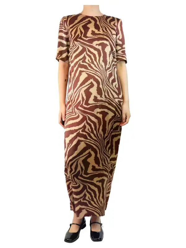 GANNI Animal-print Maxi Dress - Brown