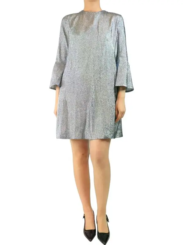 Stella McCartney Lurex Bell-sleeve Dress - Blue