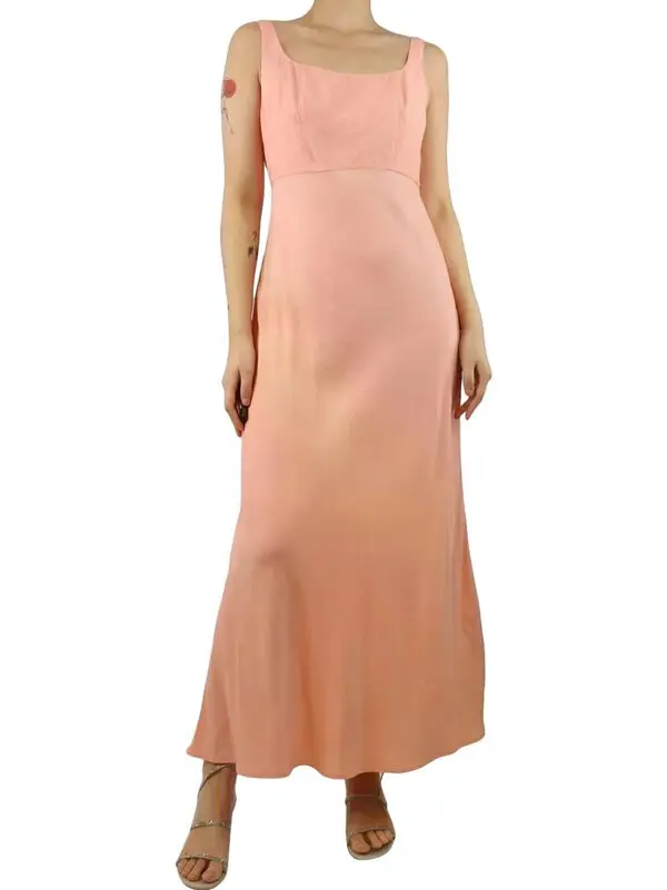 Rixo Seam Detail Slip Midi Dress - Pink