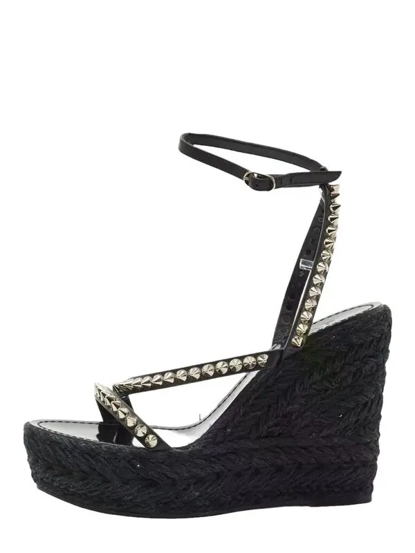 CHRISTIAN LOUBOUTIN Mafaldina Zeppa Spiked Wedge Sandals - Black