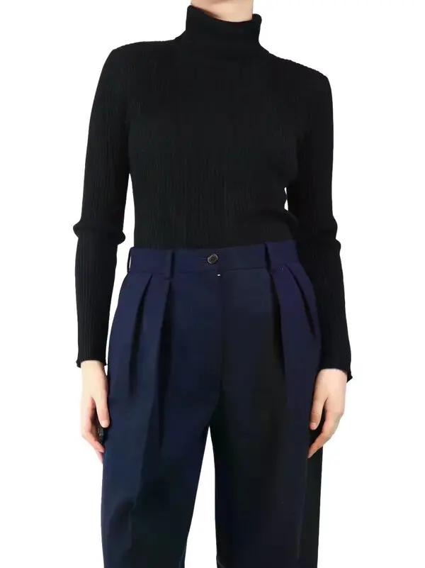 Paule Ka Ribbed Roll-neck Long-sleeve Top - Black