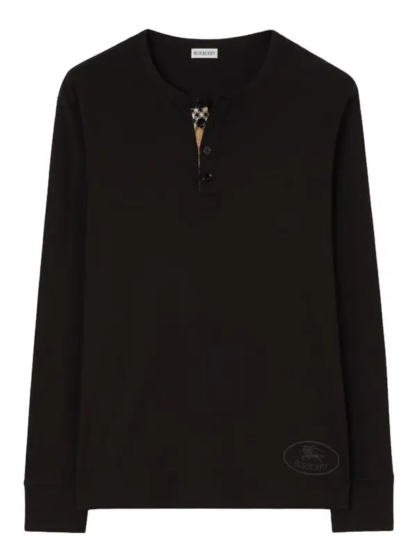 Burberry Long-sleeve Cotton Top - Black