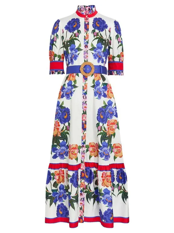 Borgo De Nor Floral Print Cotton Maxi Dress - Multicoloured