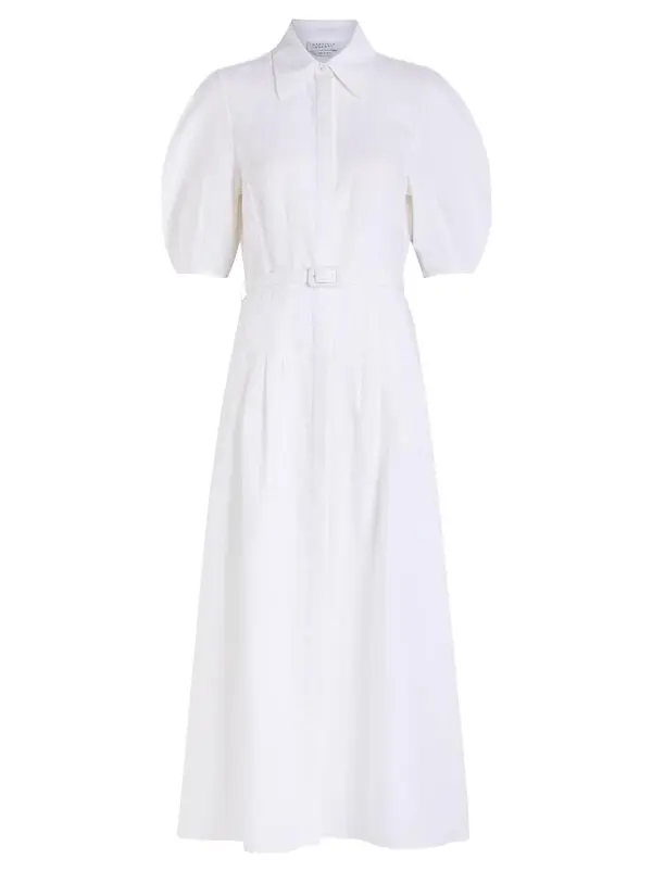 Gabriela Hearst Maude Darted Linen Midi Shirt Dress - White