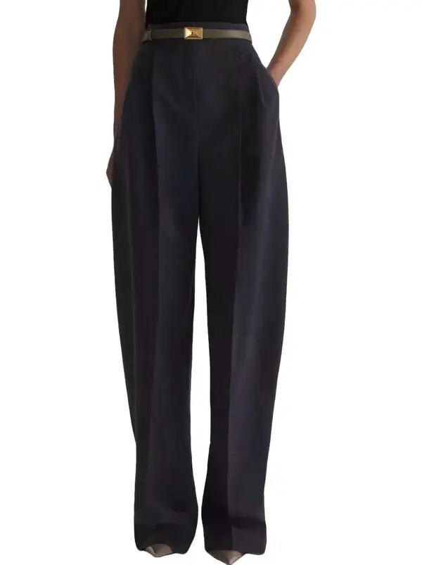 MUGLER High-waisted Straight Leg Pants - Grey