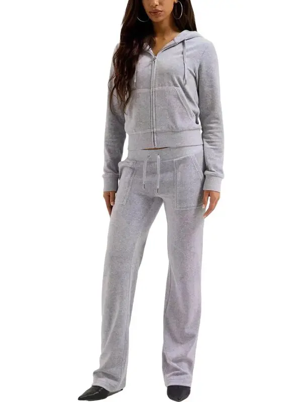 Juicy Couture Del Ray Velour Track Pants - Grey